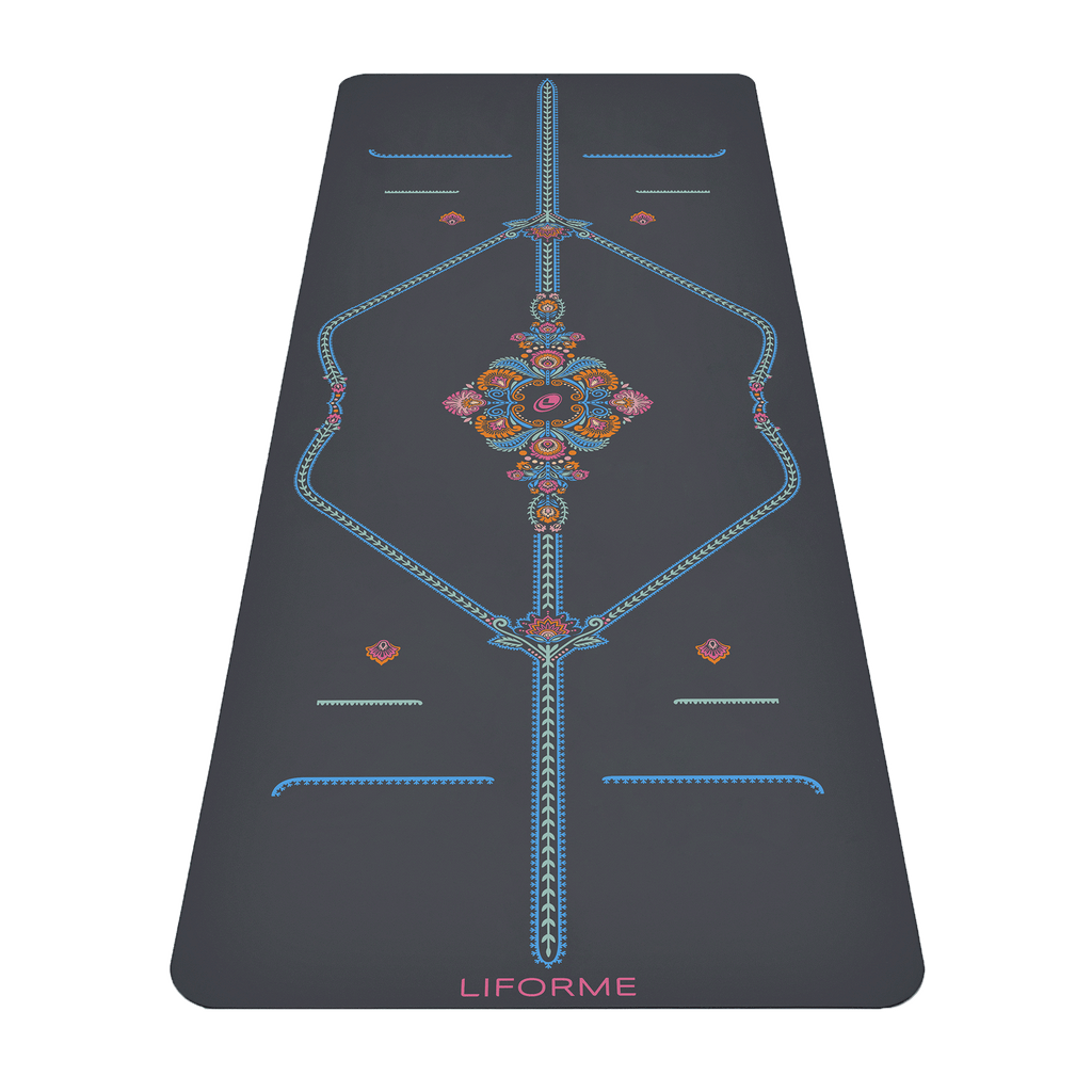 Liforme Mindful Garden Yoga Mat - Grey / Mat Çantası Hediye – Yogazero